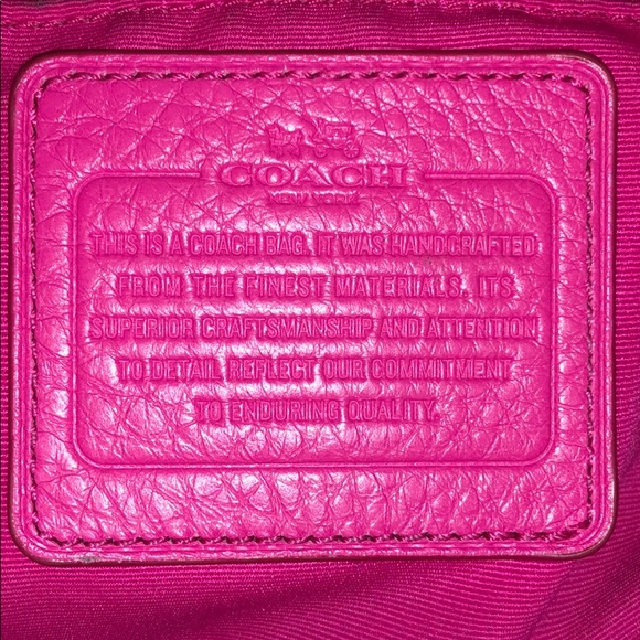Coach | Bags | Coach Leather Hot Pink Hand Bag With Pink Straps | Poshmark